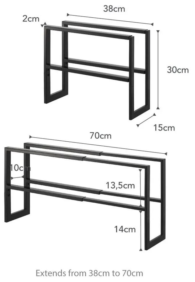 Černá police na boty YAMAZAKI Line