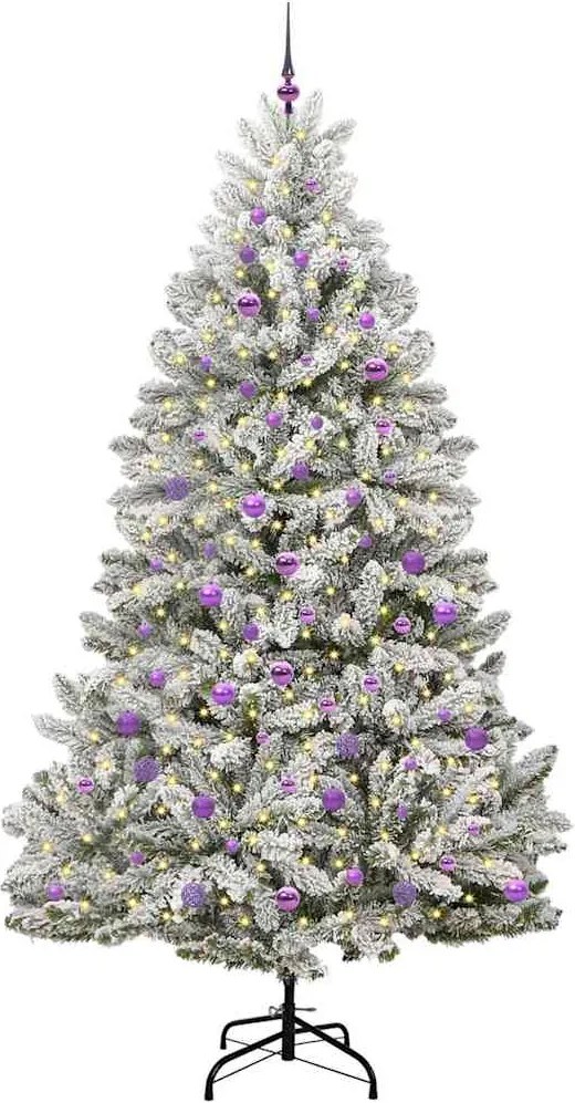 Umělý vánoční stromeček 240 cm 300 LED Teplá bílá PVC a ocel 3395772