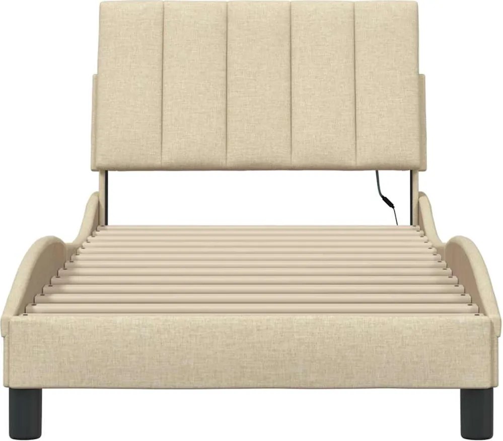 Rám postele bez matrací Hanko krémově 80x200 cm textil 3310424