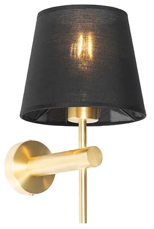Moderní nástěnná lampa mosazná s černou - Pluk