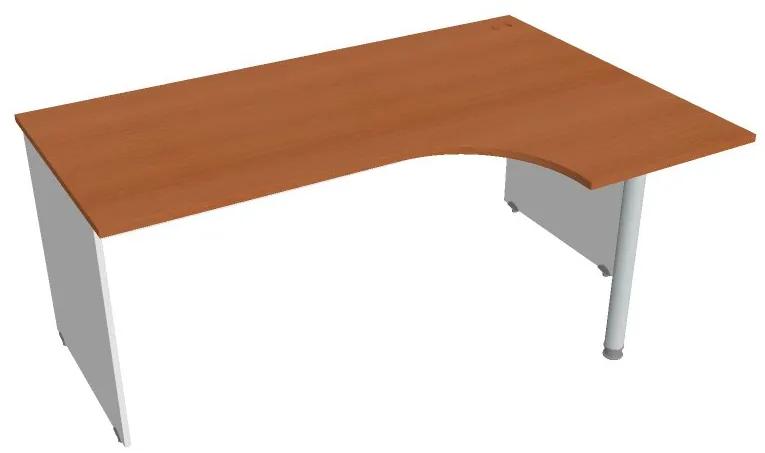 Stůl ergo 180 x 120 cm, levý Hobis Gate GE 1800 60 L Dekor lamino podnože: třešeň, Dekor korpusu: bílá, Barva nohy: šedivá