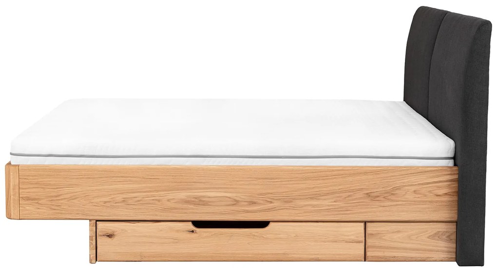 Dubová postel se zásuvkou Rimini 140x200