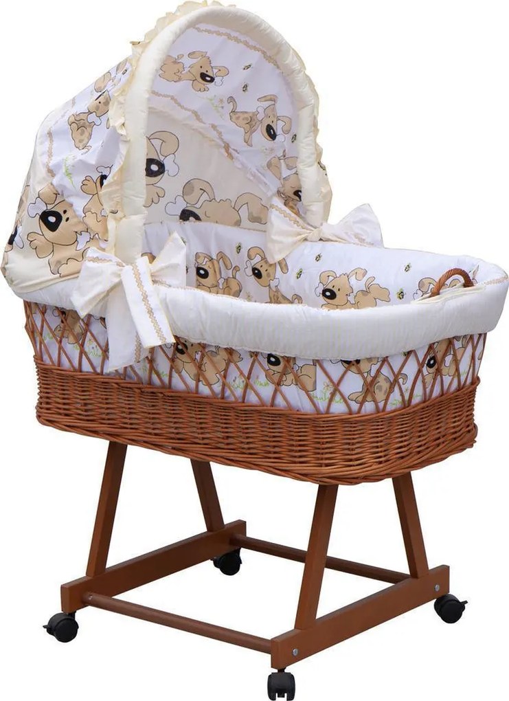 Scarlett Proutěný košík na miminko s boudičkou Japy - béžová