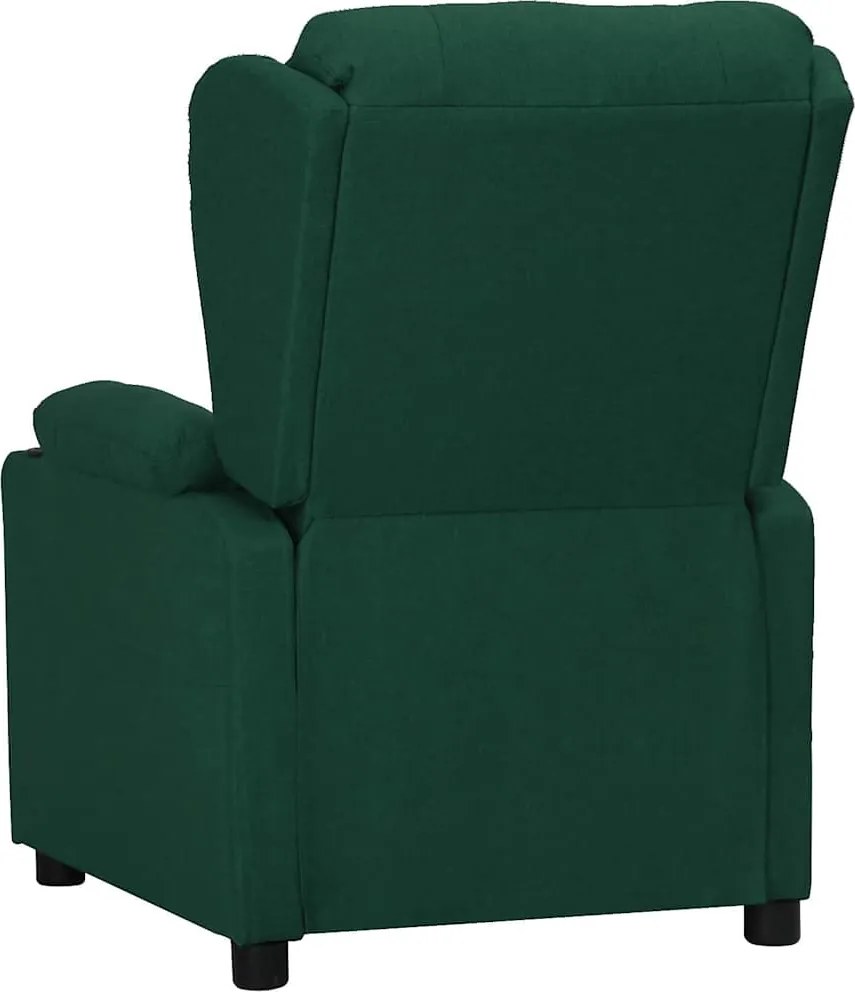 Polohovací křeslo tmavě zelené textil 339054