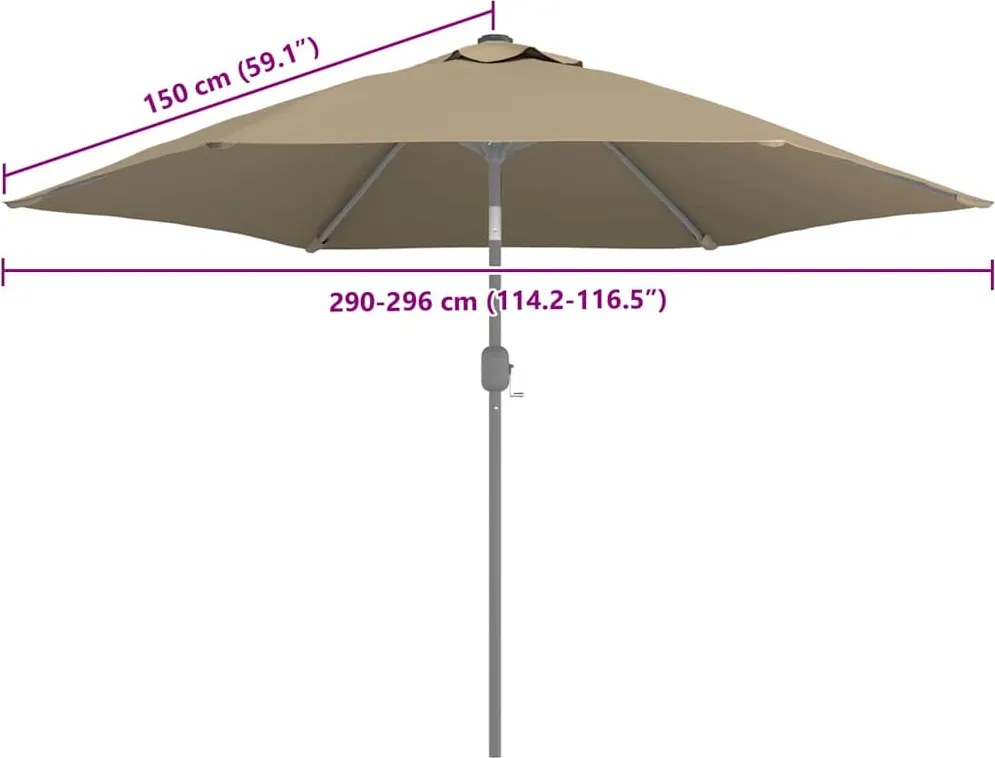Náhradní potah na zahradní slunečník taupe 300 cm 313797