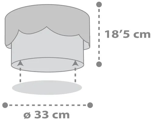 Dalber 61236E - Dětské stropní svítidlo MOON 2xE27/60W/230V šedá