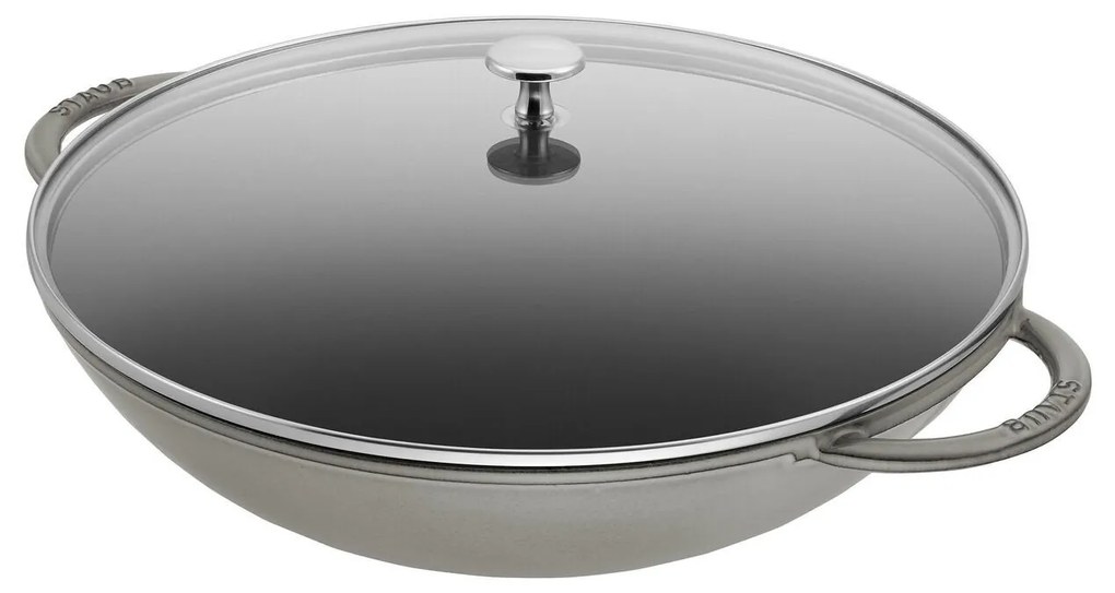 Staub pánev wok se skleněnou poklicí 37 cm/5,7 l grafitově šedá, 1313918