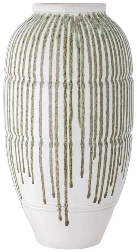 OnaDnes -20% Bílo-zelená kameninová váza Bloomingville Scarlet 25,5 cm