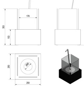 Kratki TANGO2/CZARNY/TUV - BIO krb TANGO2 35,3x25 cm 1kW černá