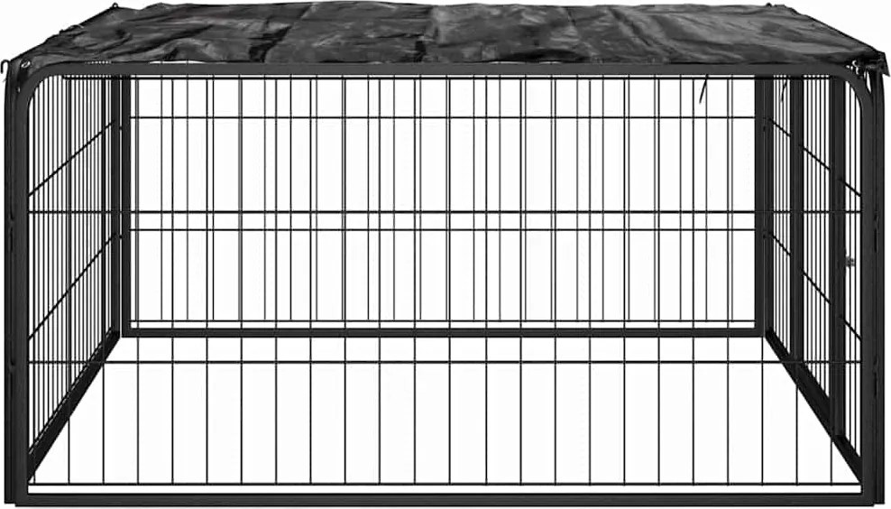 Ohrádka pro psy 4 panely černá 100x50 cm práškovaná ocel 171795