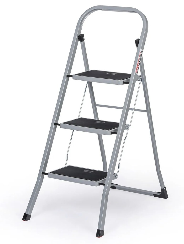 Ocelové skládací schůdky, 710 mm, 3 stupně