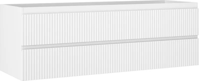 Mexen Rivel, koupelnová skříňka pod umyvadlo 140 cm, 2 zásuvky, drážkovaná, bílá matná, 91A20-14047-2-BFF01