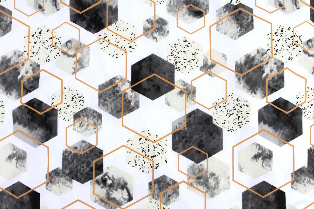 Bavlněný povlak na polštář Hexagon stracciatella Velikost: 70 x 90