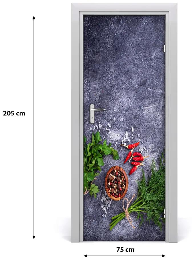 Fototapeta na dveře samolepící bylinky a koření 75x205 cm