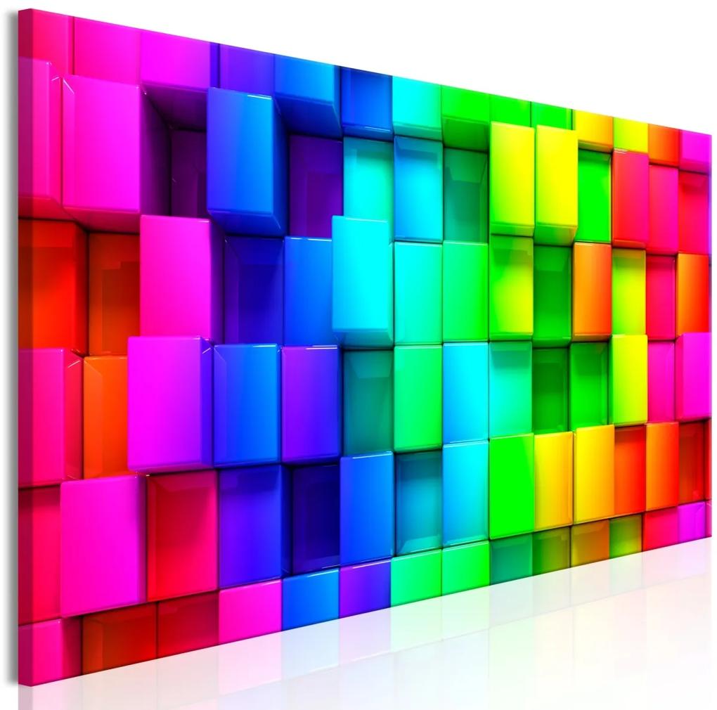Obraz - Colourful Cubes (5 Parts) Narrow