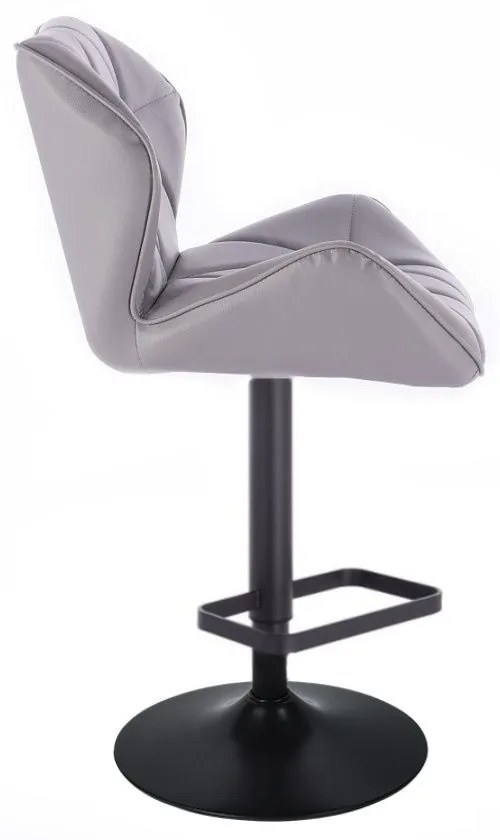 LuxuryForm DESIGN Barová židle MILANO na černé kulaté podstavě - šedá