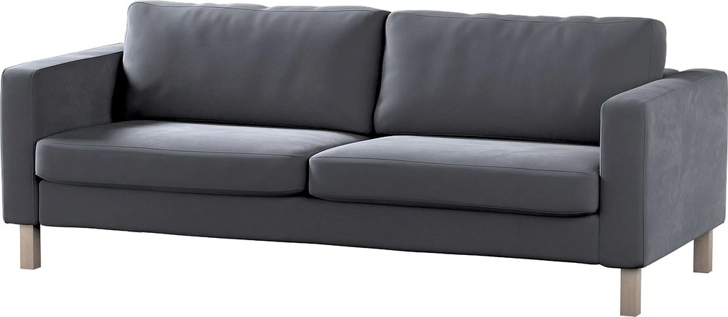 Potah na pohovku IKEA Karlstad 3-místná, nerozkládací, krátký barva šedá látka lesklé, sametová