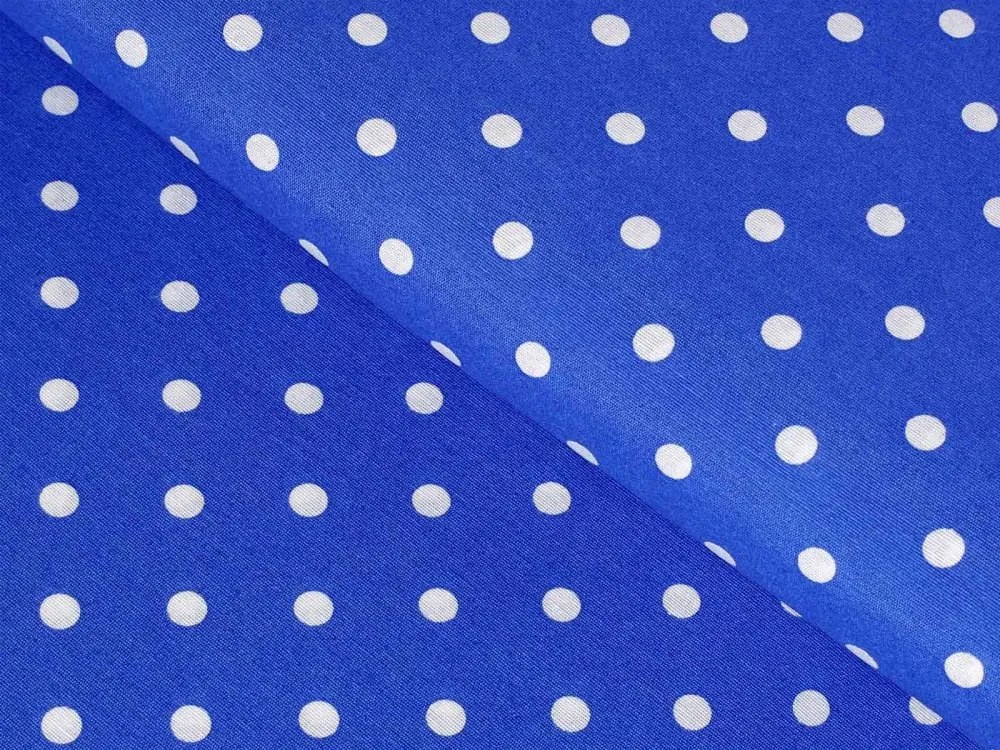 Biante Dekorační běhoun na stůl Leona LN-022 Bílé puntíky na sytě modrém 45x120 cm