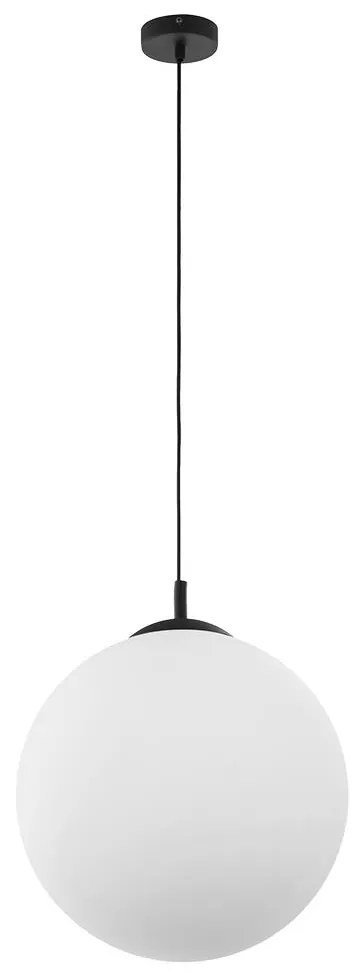 TK-LIGHTING Závěsný moderní lustr na lanku MAXI, 1xE27, 60W, koule, černobílý 3477