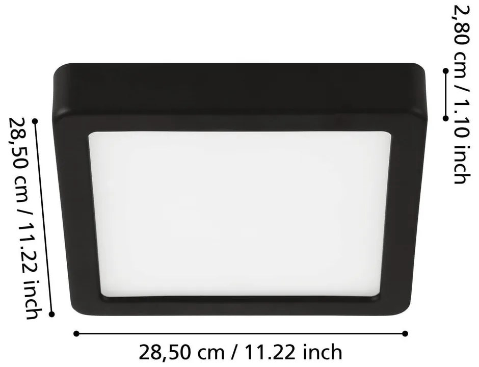 Černé LED stropní svítidlo 28,5x28,5 cm FUEVA 5 – EGLO