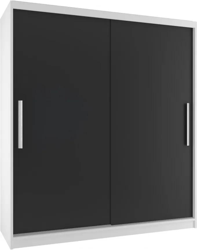 Bílo černá skříň Casey 133 cm