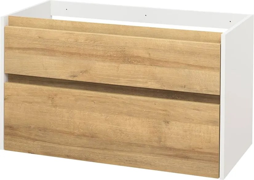 Mereo Mereo, Opto, koupelnová skříňka 101 cm, bílá, dub, bílá/dub, černá, CN932S