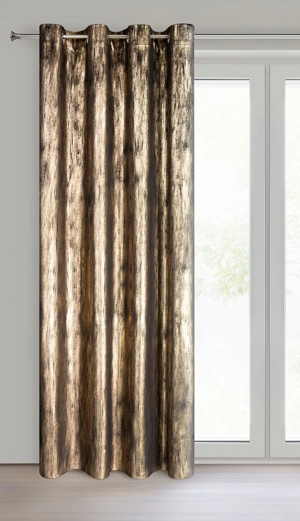 ZATEMŇOVACÍ ZÁVĚS NA KROUŽCÍCH EMILA 140X250 CM VZOROVANÁ