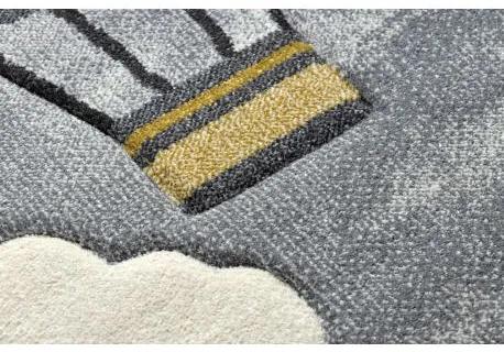 koberec PETIT Létající Balón, Mraky, šedý velikost 140x190 cm | krásné koberce cz