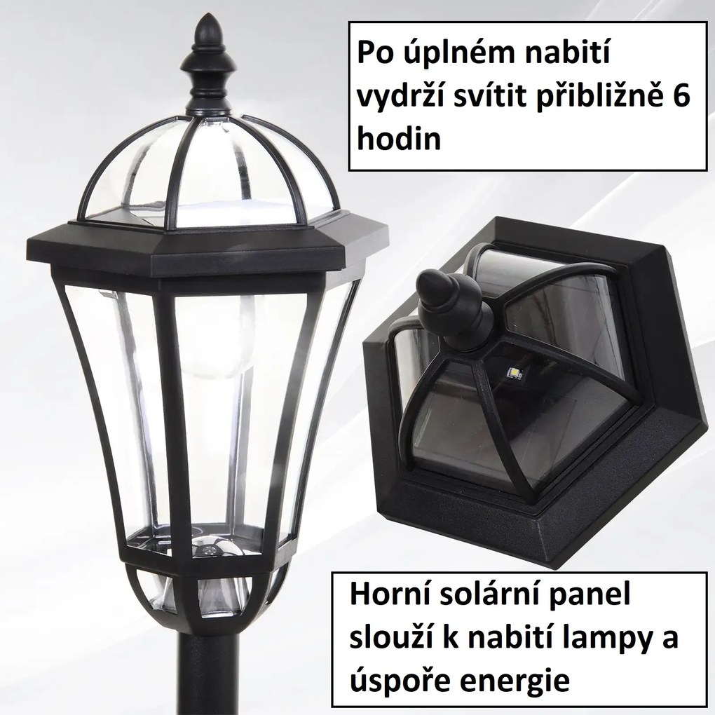Solární zahradní LED lucerny 2 ks B30-005