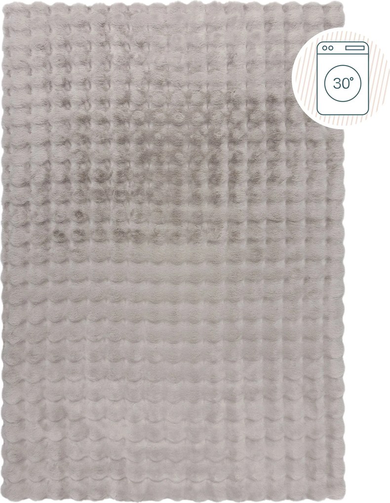 Flair Rugs, Kusový koberec Waffle Faux Fur Grey, 180x290, šedá, ložnice