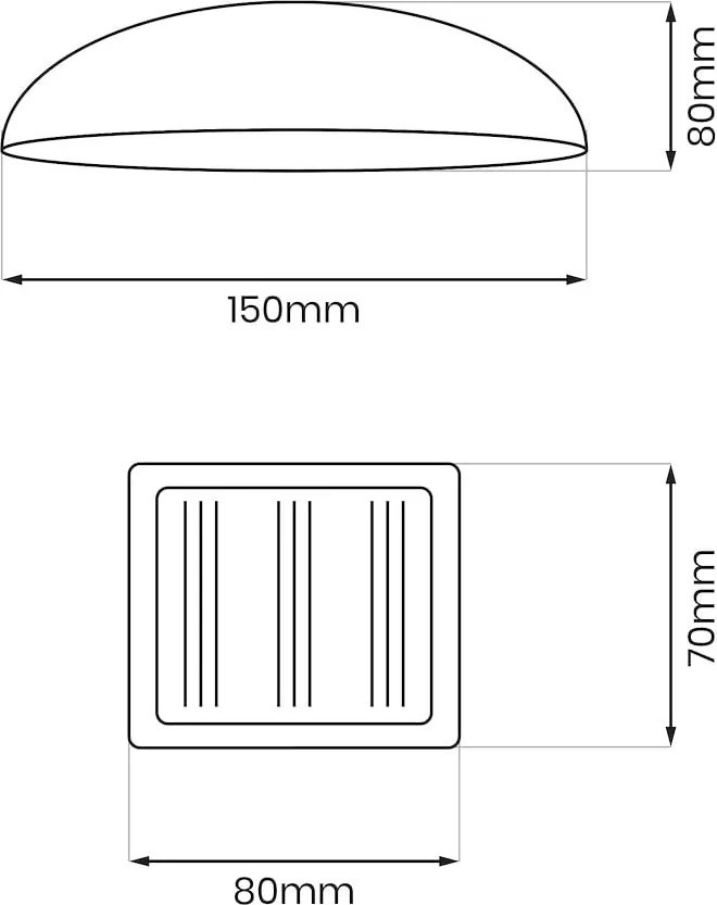 Exteriérové ​​solární svítidlo Hemi, 5x bílé plastové stínítko
