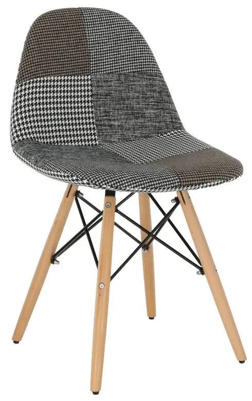 Designová stolička, vzorovaná látka, PEPITO TYP 9