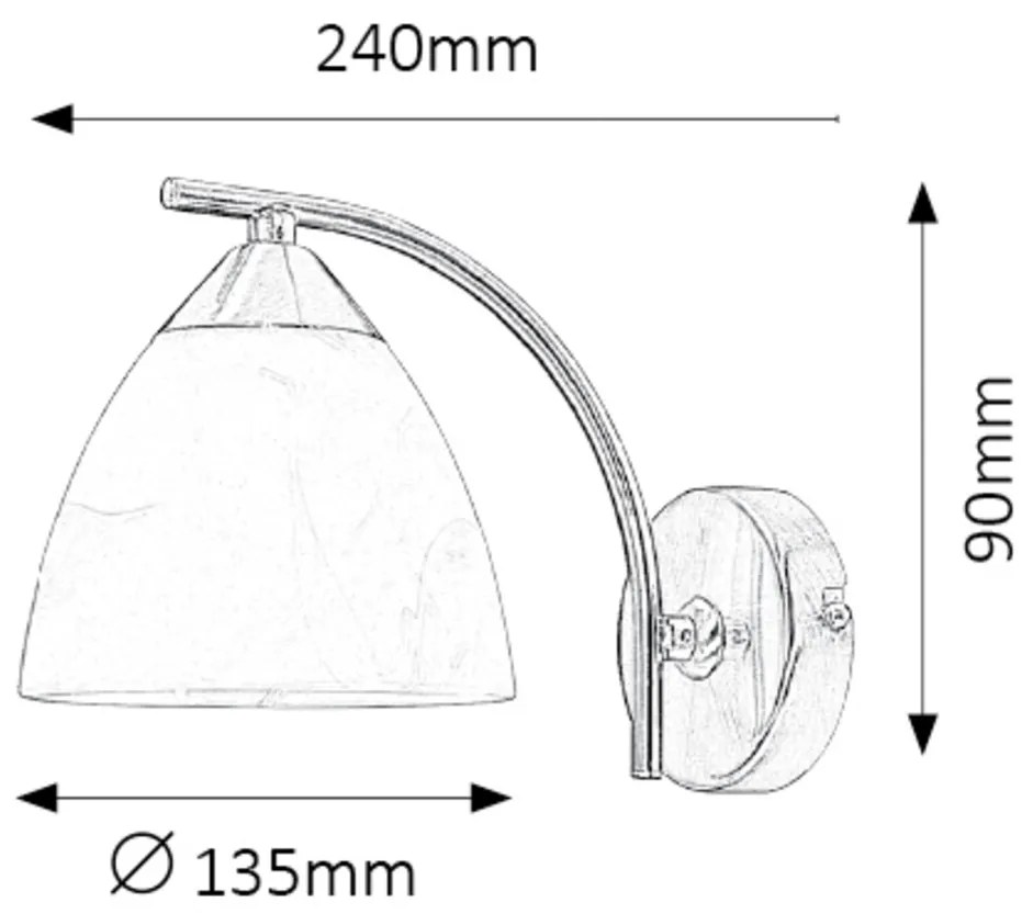 Rabalux Tristan nástěnné svítidlo max. 1x40W, E14, IP20, saténový chrom