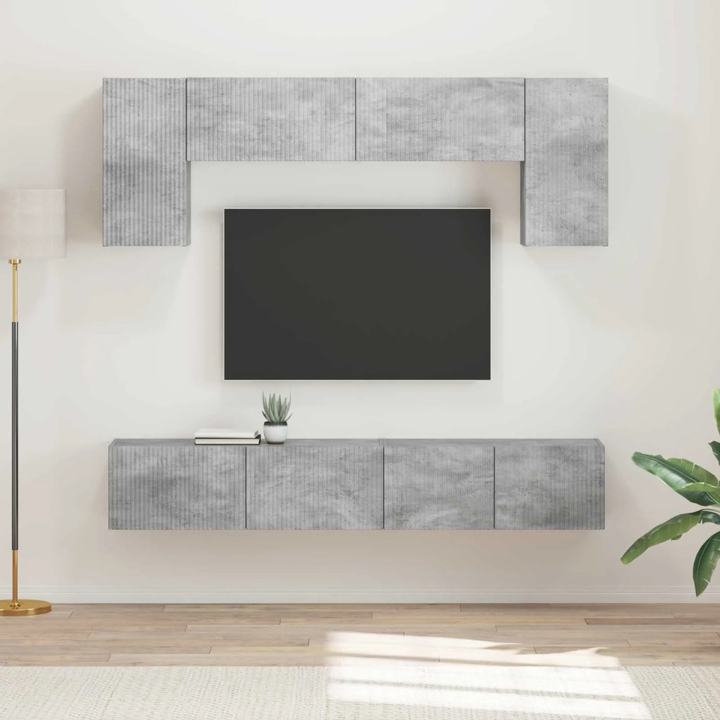 Sestava TV skříněk 4 ks Betonově šedá Kompozitní dřevo 3409081
