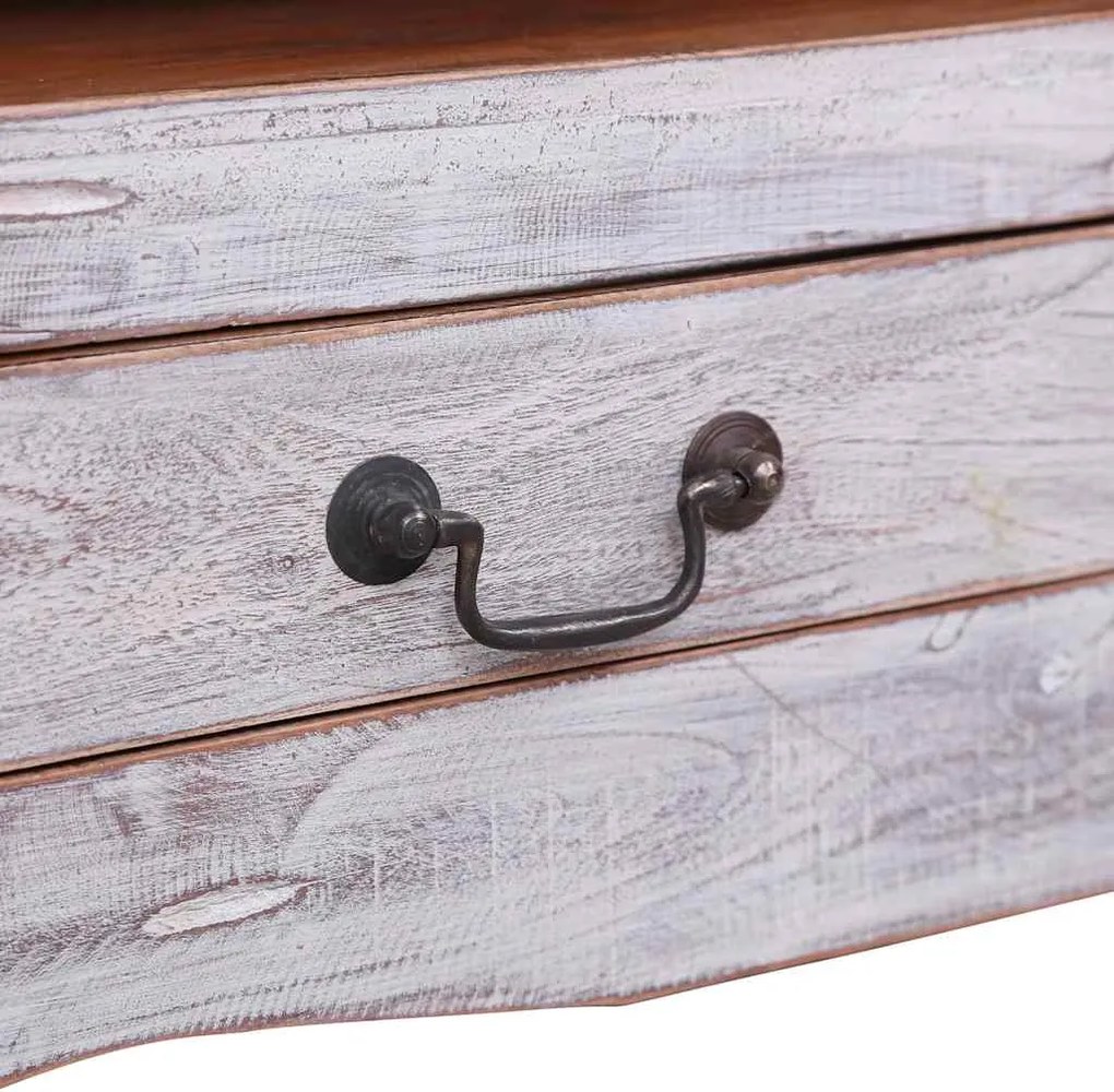 TV stolek 120 x 30 x 40 cm bílý masivní recyklované dřevo 283902