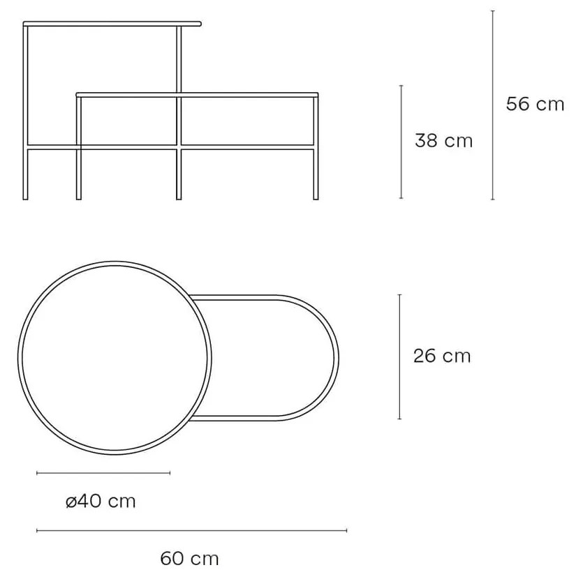 Odkládací stolek nix krémový 60 x 40 MUZZA