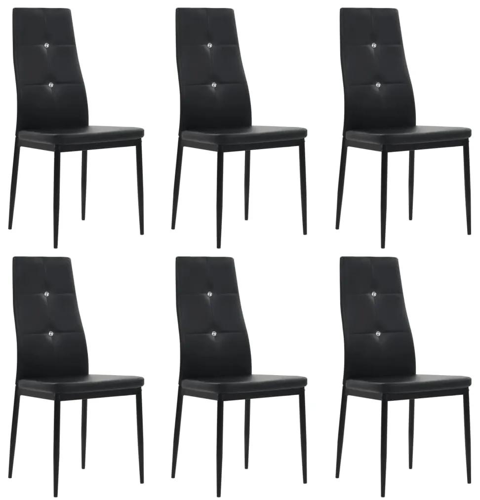 275435 vidaXL Jídelní židle 6 ks černé umělá kůže