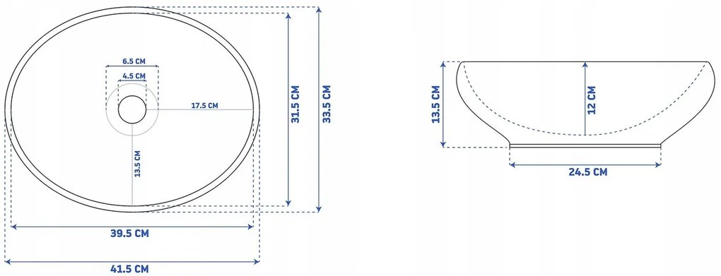Keramické umyvadlo na desku REA SOFIA TOP LUX bílé/zlaté