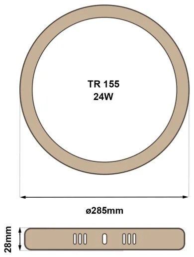 LED Stropní svítidlo RING LED/24W/230V 4200K pr. 28,5 cm hnědá