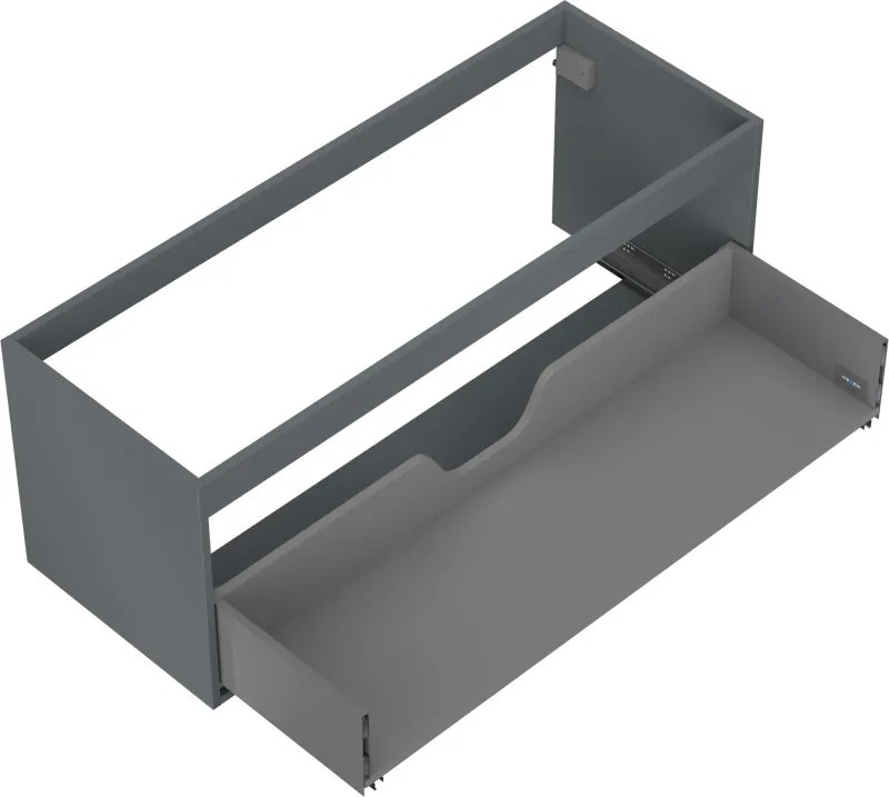 Mexen Box-A, závěsná skříňka 120 cm, 1 zásuvka, grafitová matná, 91AX0-1200-470-1-66