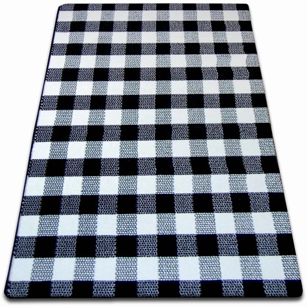 Kusový koberec SKETCH HARRY bílý / černý - kostkovaný