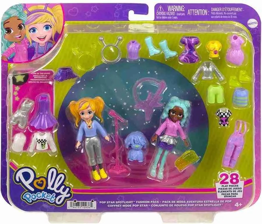 Mattel polly pocket pidi svět do kapsy: velký módní balíček panenek pop star