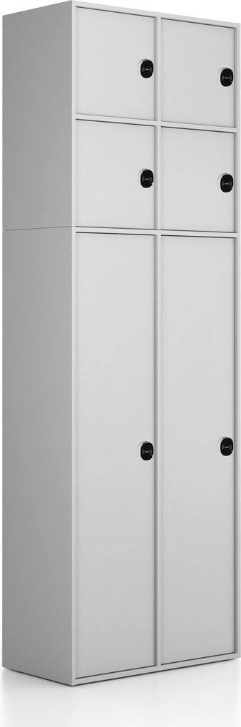 Nástavba pro skříně FRAME, 4x dveře, 872 x 450 x 854 mm, RFID zámek, šedá