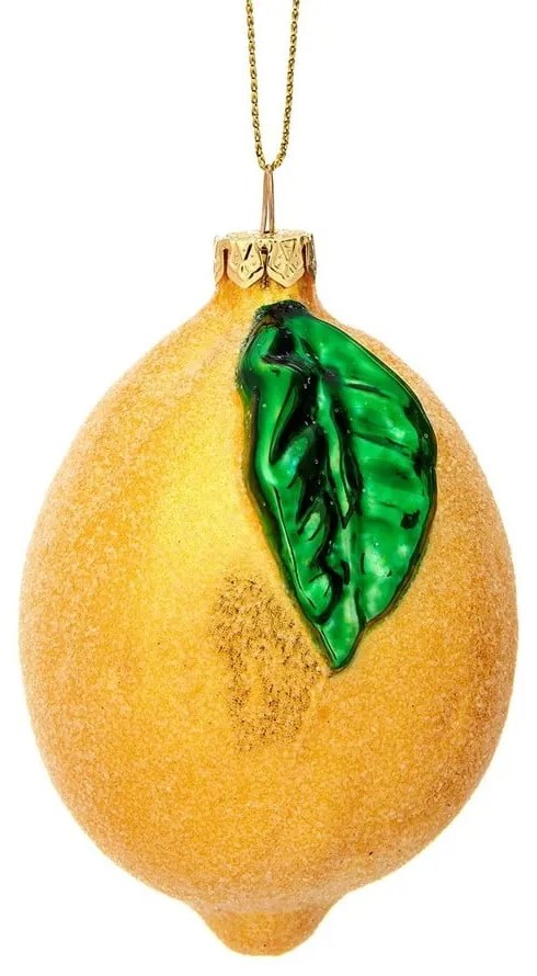 Skleněná ručně vyrobená vánoční ozdoba ø 6 cm Shimmering Lemon – Sass &amp; Belle