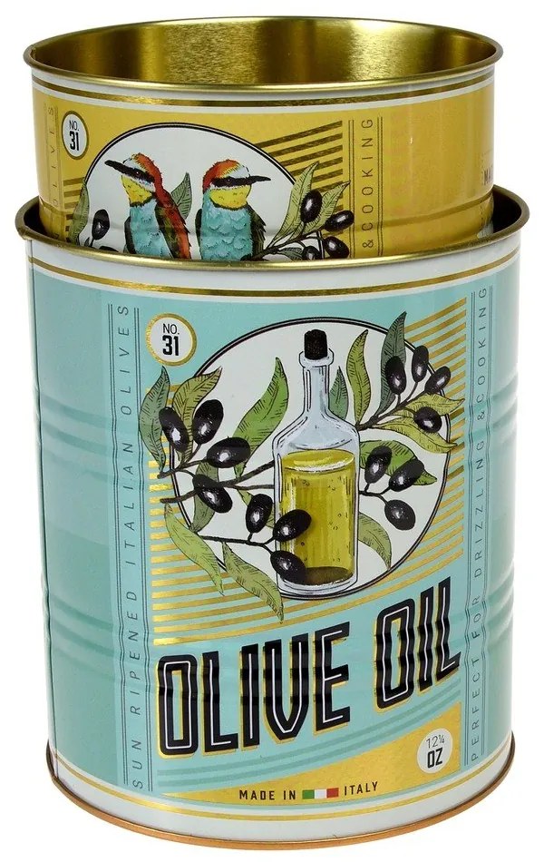 Dekorativní cínové úložné boxy v sadě 2 ks ø 11x13 cm Olive Oil – Rex London