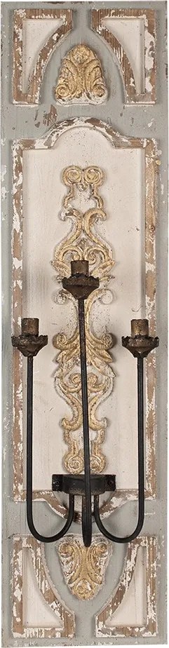 Béžovo-šedé nástěnné svítidlo na 3 žárovky Patricia - 31*19*120 cm E14/max 3*25W