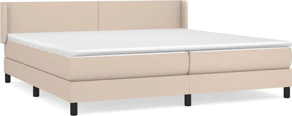 Box spring postel s matrací cappuccino 200 x 200 cm umělá kůže 3130684