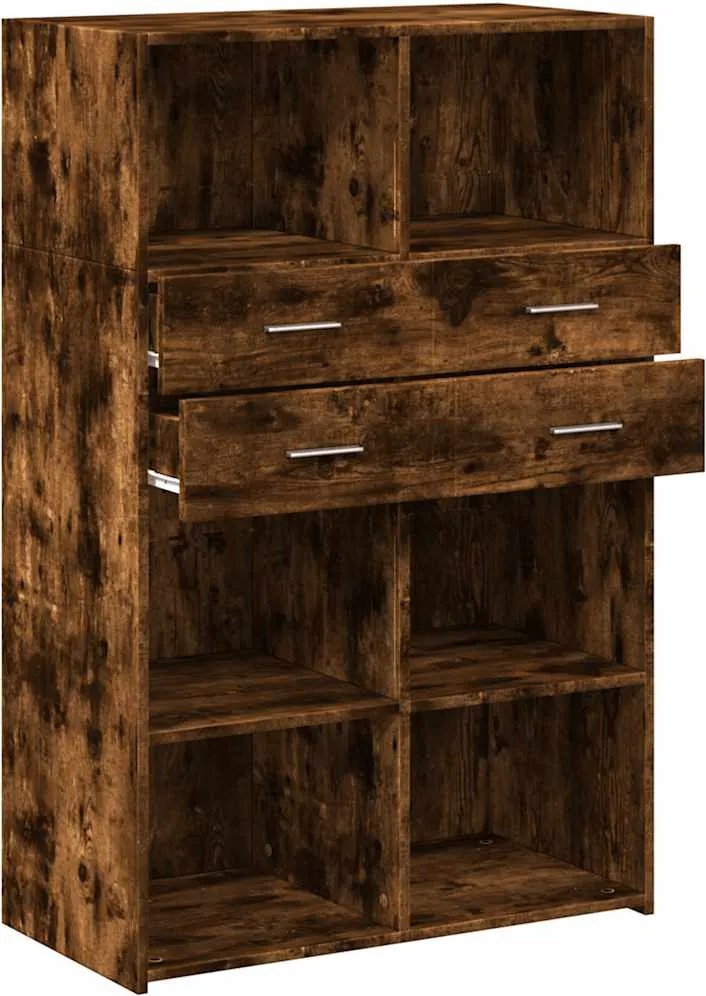 Skříň highboard kouřový dub 80 x 42,5 x 124 cm kompozitní dřevo 3281389