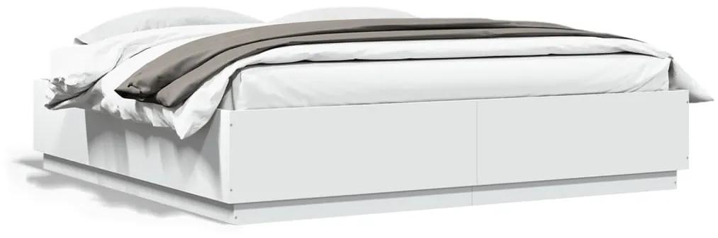 Rám postele s LED osvětlením bílý 180 x 200 cm kompozitní dřevo,  3209590