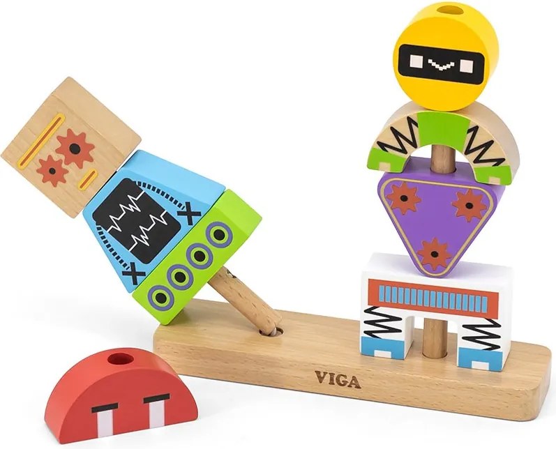 Dřevěné kostky Viga Robot